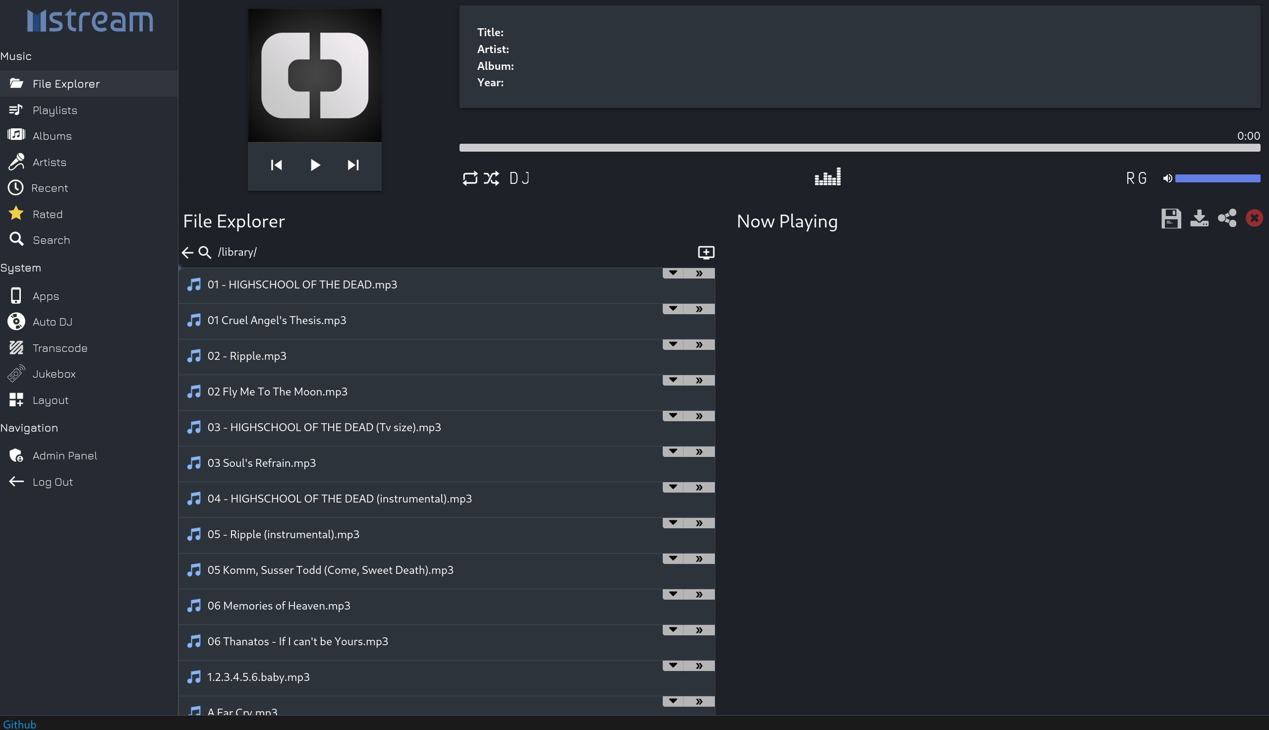 Your own music stream server 📻 with Mstream